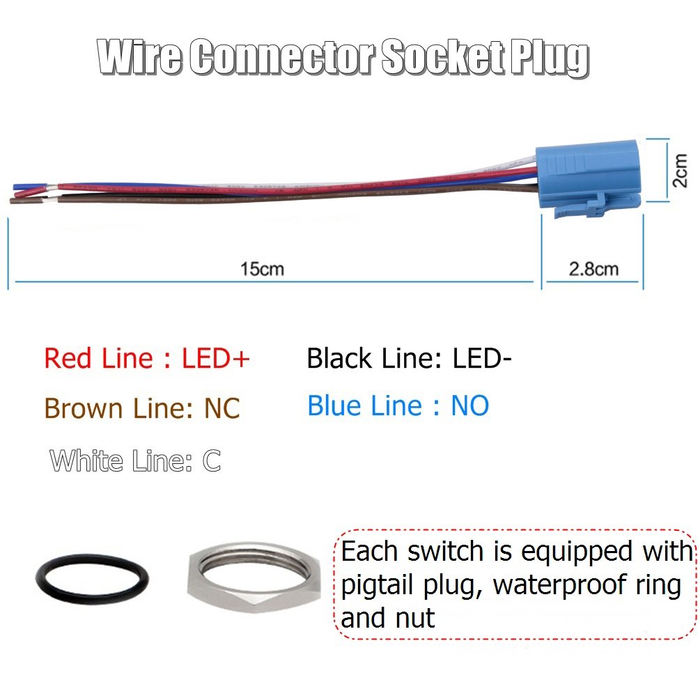 Mua Quentacy 19mm Latching Push Button Switch 12V Power Symbol Light ...