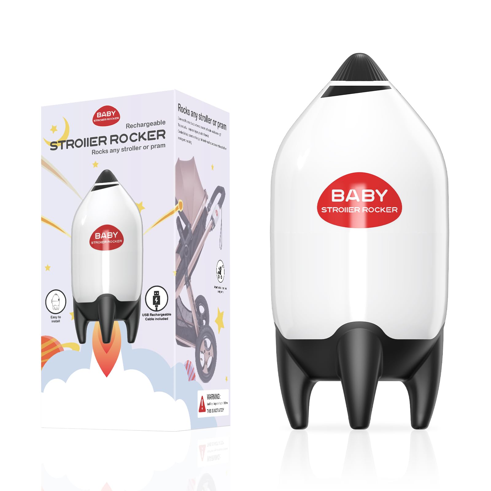 Baby Rocker Stroller Rocker Device-Upgraded, Rechargeable and ...