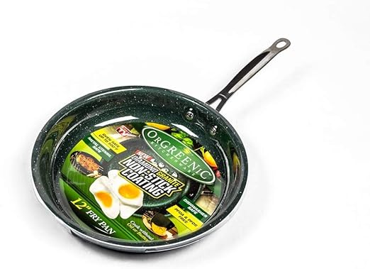 Amazon.com: OrGREENiC Diamond Granite 12 inch Round Fry Pan with Non ...