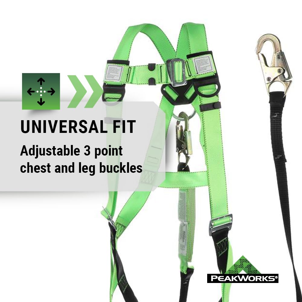 Mua Safety Harness Fall Protection Lanyard Kit, Adjustable Full Body ...