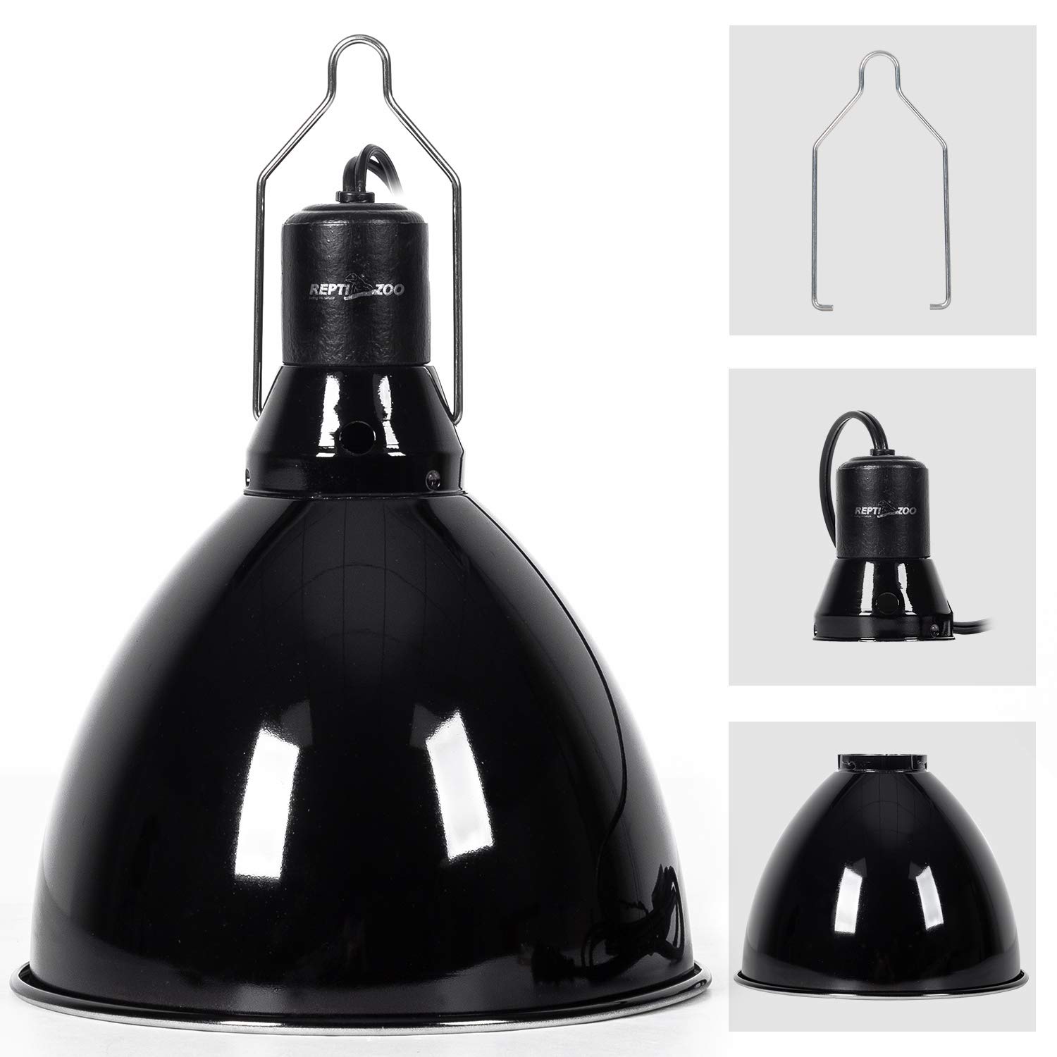 REPTI ZOO 8.5 inch Reptile Light Fixture 200W 2 in 1 E26 Base with ...