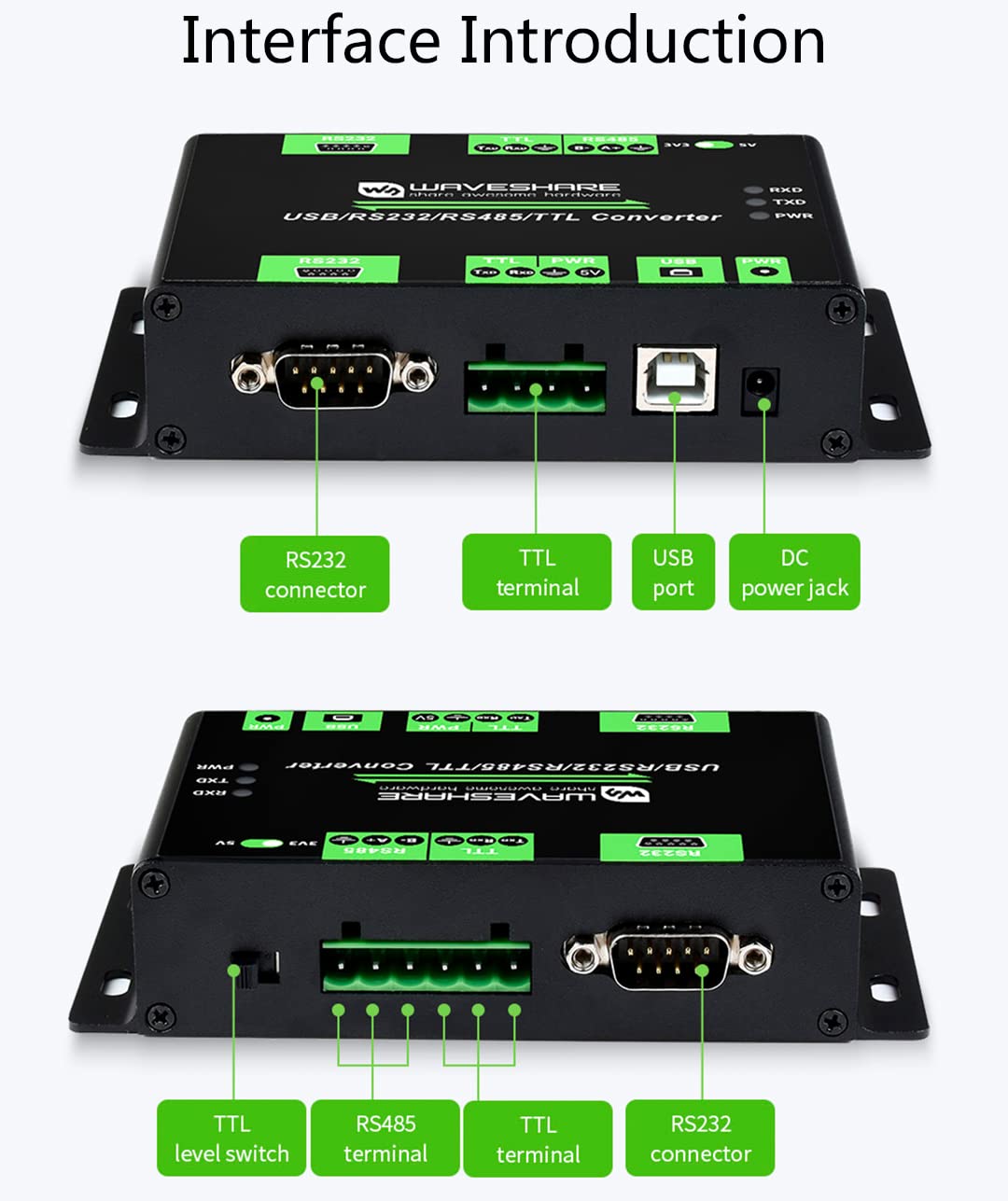 Mua USB /RS232 /TTL to RS232 /485 /TTL Converter, Industrial Isolated Multi-Bus Adapter, Built ...
