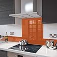 Premier Range - Orange - Toughened Glass Splashback - 60cm Wide x 75cm ...