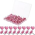Amazon.com: Prasacco 100 Pcs Pink Heart Push Pins, Cute Decorative Thumb Tacks, Plastic Push ...