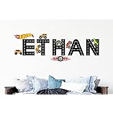 Amazon.com: Race Cars Wall Decal for Boys Room - Custom Name Car ...