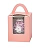 Yotruth Pop-up Pink Cupcake Boxes Single 100 Sets with Window Insert ...
