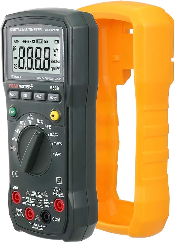sourcing map Authorized Orange Digital Multimeter AC/DC Voltage Current ...