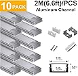 Amazon.com: hunhun 20-Pack 6.6ft/ 2Meter U Shape LED Aluminum Channel ...