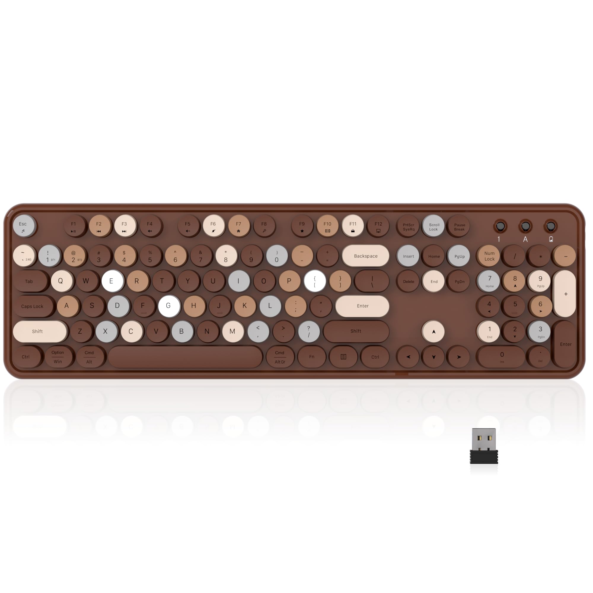 Links9 Wireless Bluetooth Keyboard Retro Typewriter Style Keyboard