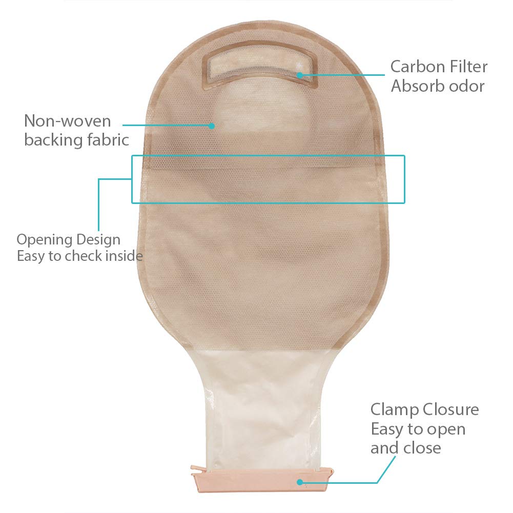 LotFancy Colostomy Bags, 10PCS Two-Piece Drainable Pouches with Clamp ...