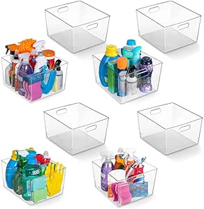 Amazon.com: ClearSpace Plastic Storage Bins – XL 8 Pack Perfect Kitchen ...