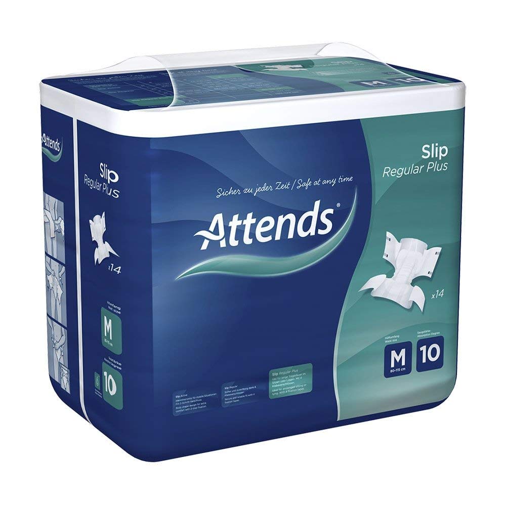 Attends Slip Regular Plus Medium (10) (80-115cm/31-45in) Pack of 14 ...