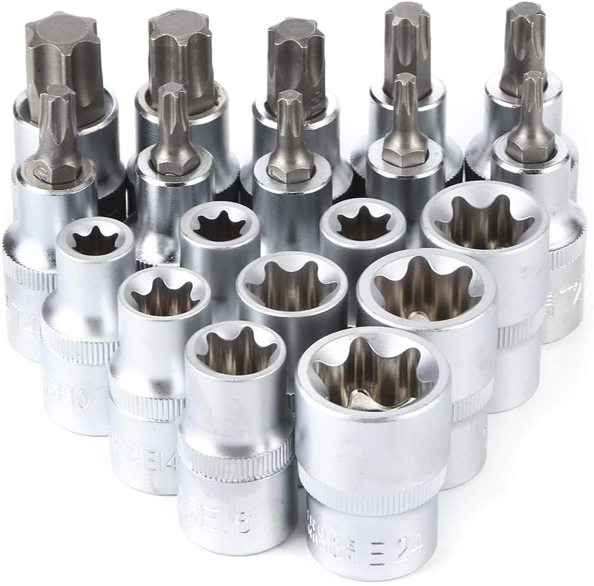 Star Socket Bit Set, 19Pcs/Set 1/2inch Drive Hex Bit Socket Set Drive ...