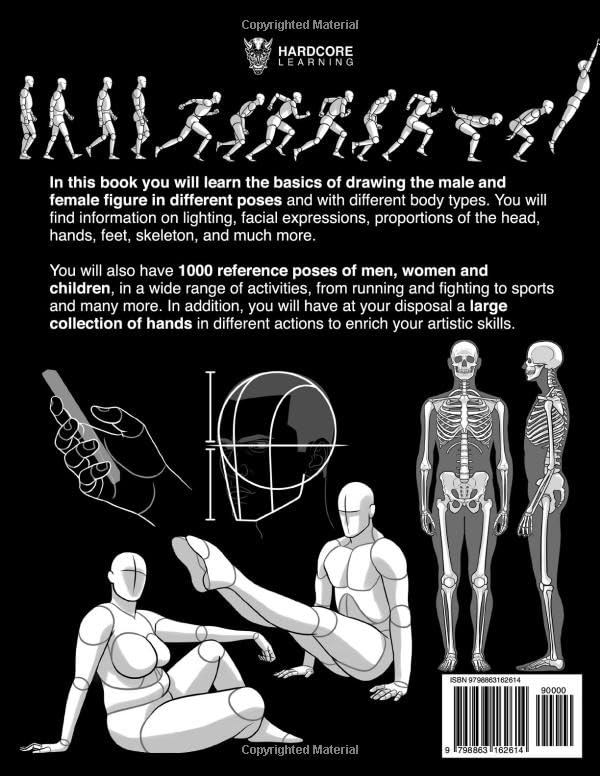 How To Draw Anatomy, Faces & Hands 1000 Poses For Artists: The ...