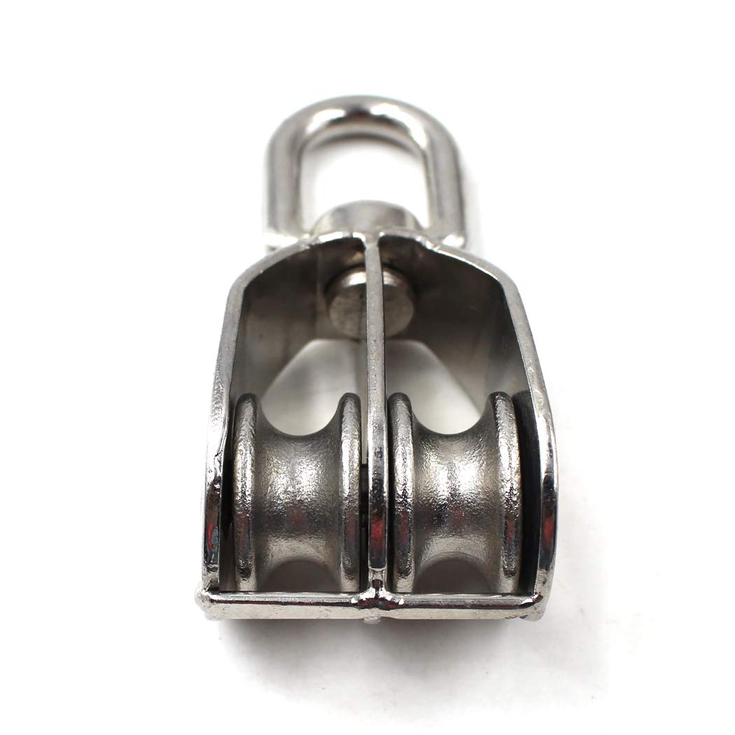 M20 Wire Rope Double Pulley Block 304 Stainless Steel Roller Pulley ...
