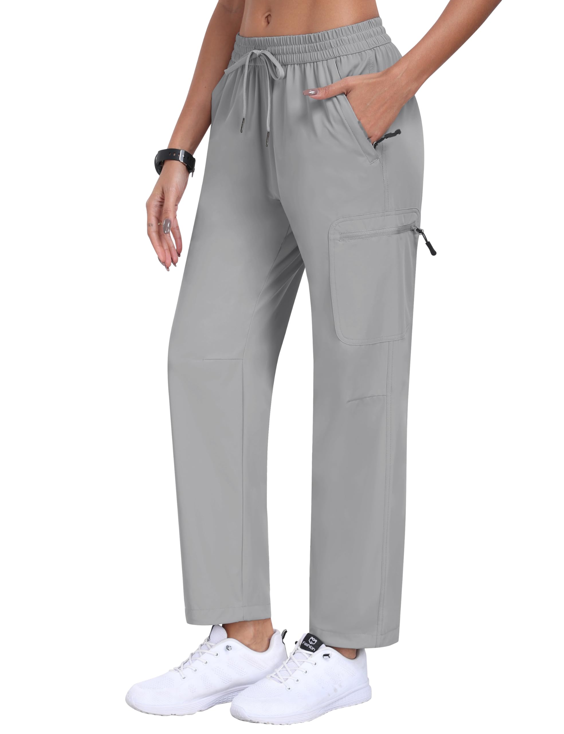 MoFiz Women's Hiking Cargo Pants Lightweight Joggers Elastic Waist Athletic Outdoor Sweatpants ...