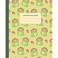 Composition Book: Cute Frog with Hat Mushrooms | College Ruled Wide ...