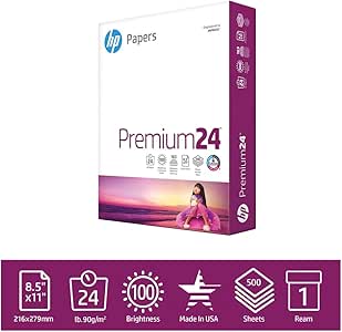 HP Printer Paper, LaserJet Copy Paper, 24lb, 8.5 x 11, Letter, 98 ...