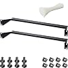 2 Pcs 1U Horizontal 19 Inch Rack Mount Cable Management Support Bar ...