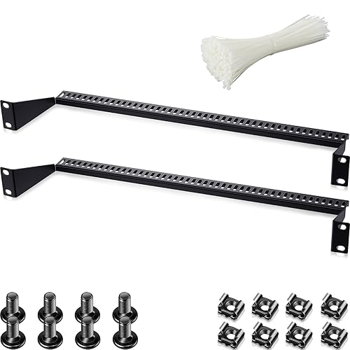 2 Pcs Horizontal Rack Mount Cable Management Support Bar Bracket Cross ...