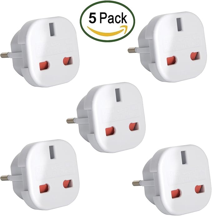 Travel Adapter - UK to EU Euro European adapter White: Amazon.co.uk ...