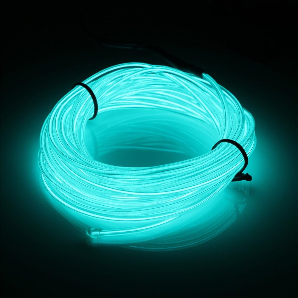 JIGUOOR 5M EL Wire, Battery-powered Bright Neon Light Rope Tube 360 ...