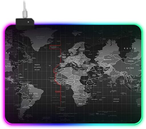 World Map Mouse Pad, RGB Large Gaming Mousepad, LED: Amazon.co.uk ...