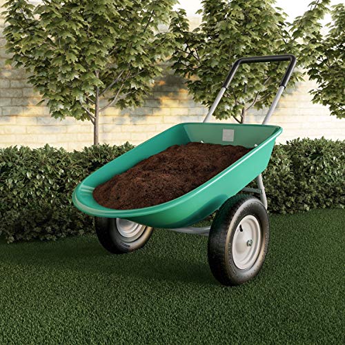 2-Wheeled Garden Wheelbarrow â€œ Large Capacity Rolling Utility Dump ...