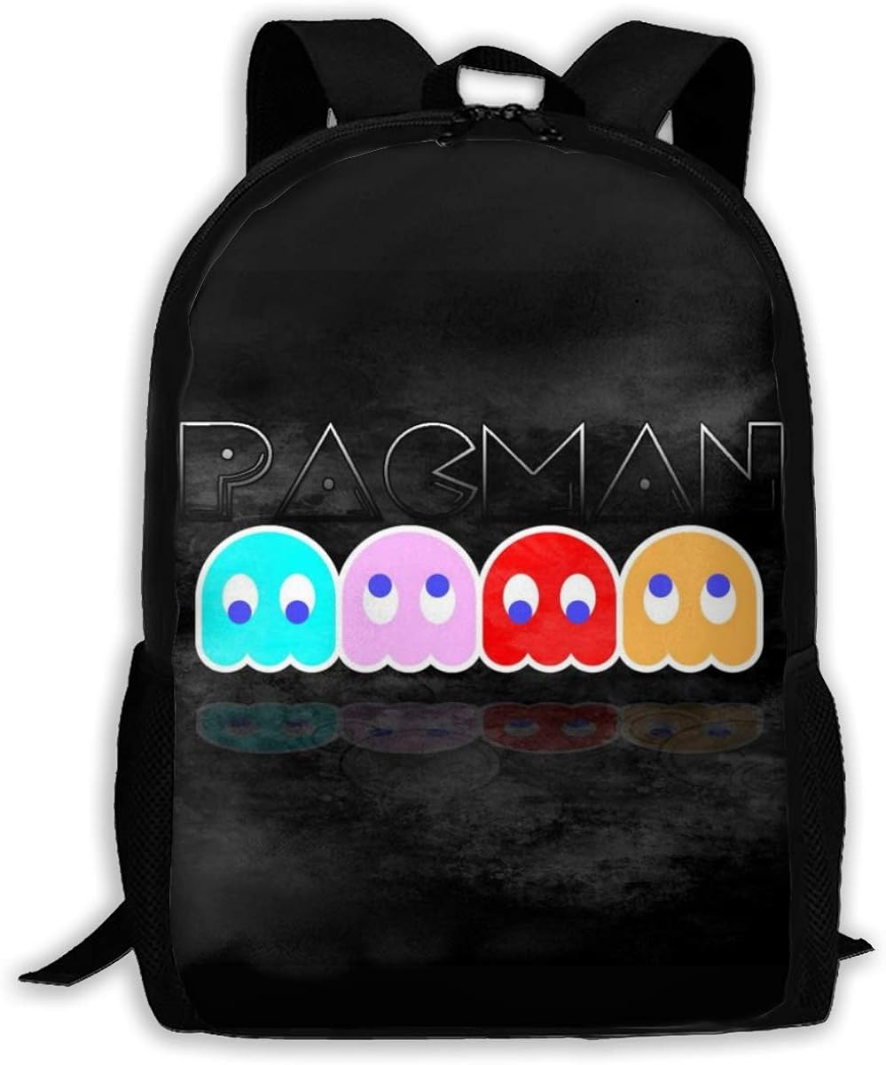 Pac-man Unisex Students Schoolbags Zip-up Girl Boy Bookbag Book Bags ...