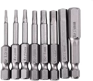 Juego de puntas hexagonales de acero magnético de 50 mm, 8 piezas ...