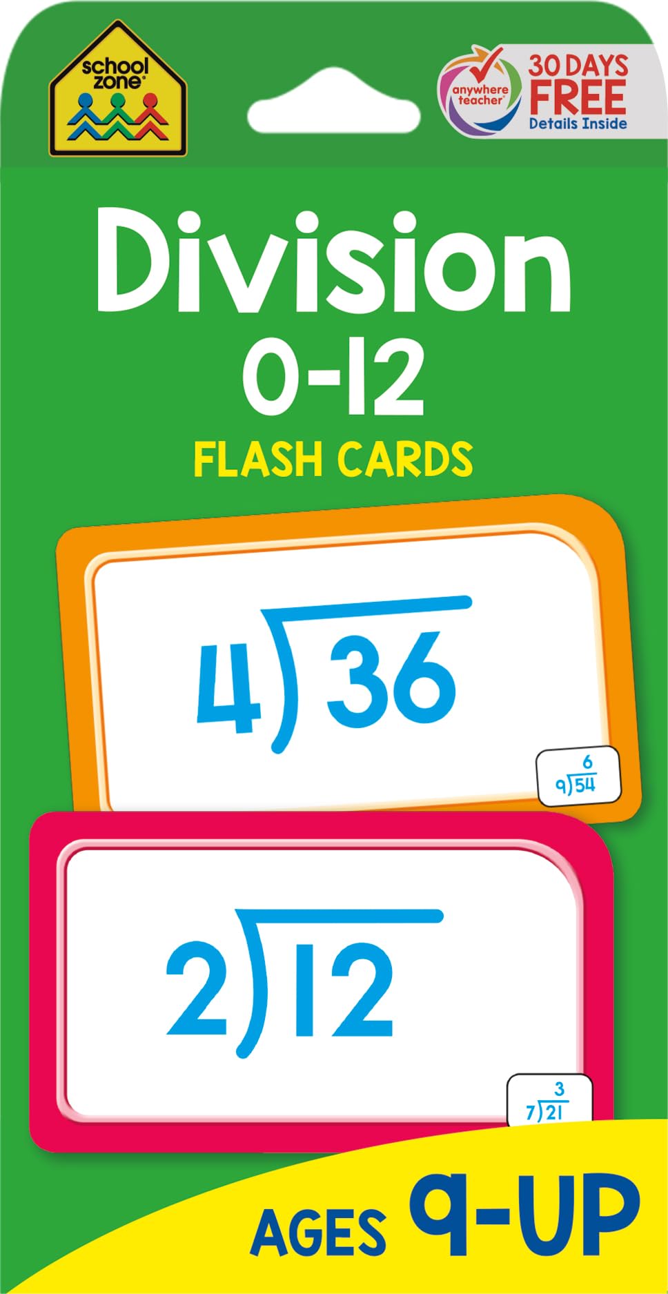 Mua School Zone - Division 0-12 Flash Cards - Ages 9 and Up, 3rd Grade ...