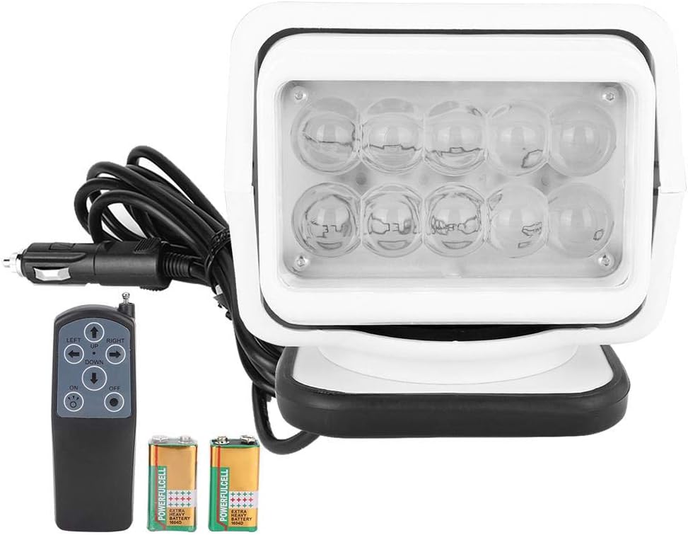 Spotlight, LED Remote Control Rotating Searchlight 50W Car Marine Boat ...