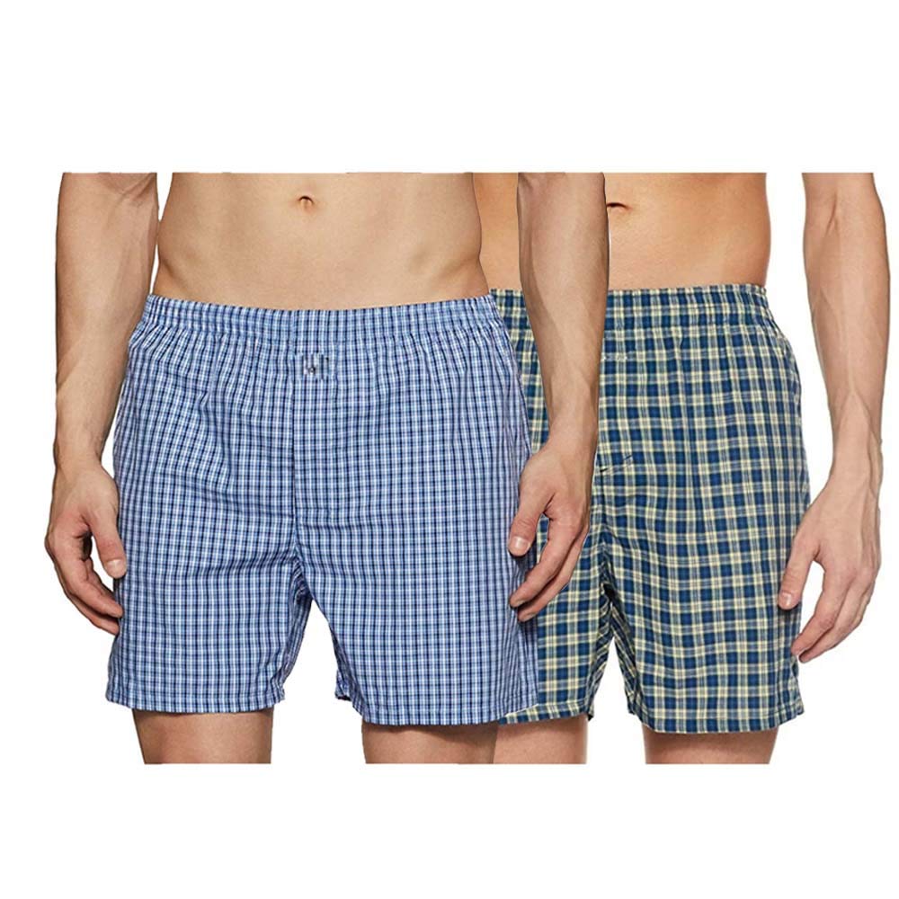 Buy Magic Men's Multicolour Checkered Boxer Shorts Beach Shorts ...