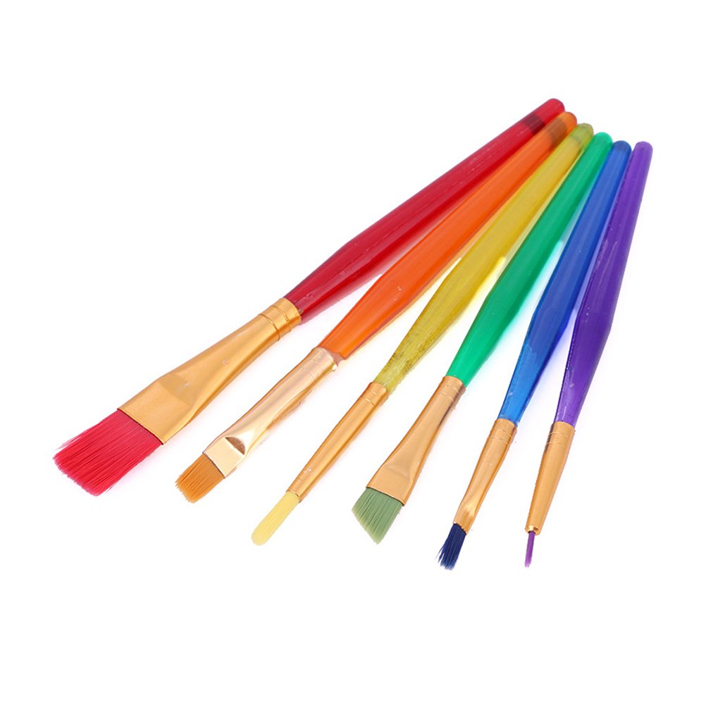 NUOLUX 6pcs Pinsel bunte Pinsel Set für Kinder Anfänger (sortierte ...