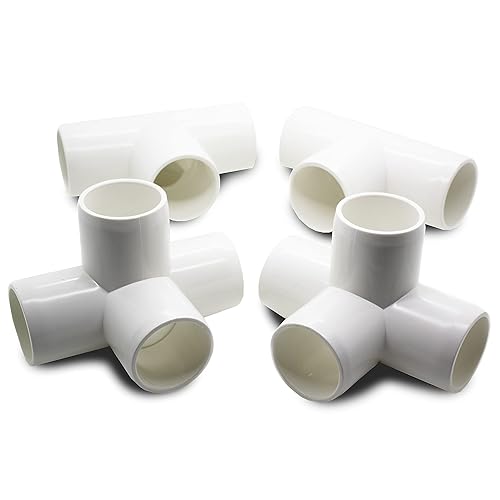 1CAMO 4-Way Tee PVC Fittings, SCH 40, White - 1 Inch PVC Elbow Fittings ...