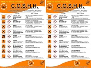 COSHH 2016 REGULATIONS SIGN (PACK OF 2 SIGNS) - Self adhesive vinyl ...