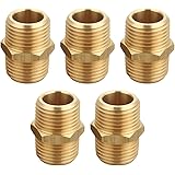 T TANYA HARDWARE 1/2" x 1/2" NPT Brass Hex Nipple Male Pipe Adapter (2 Piece) - Amazon.com