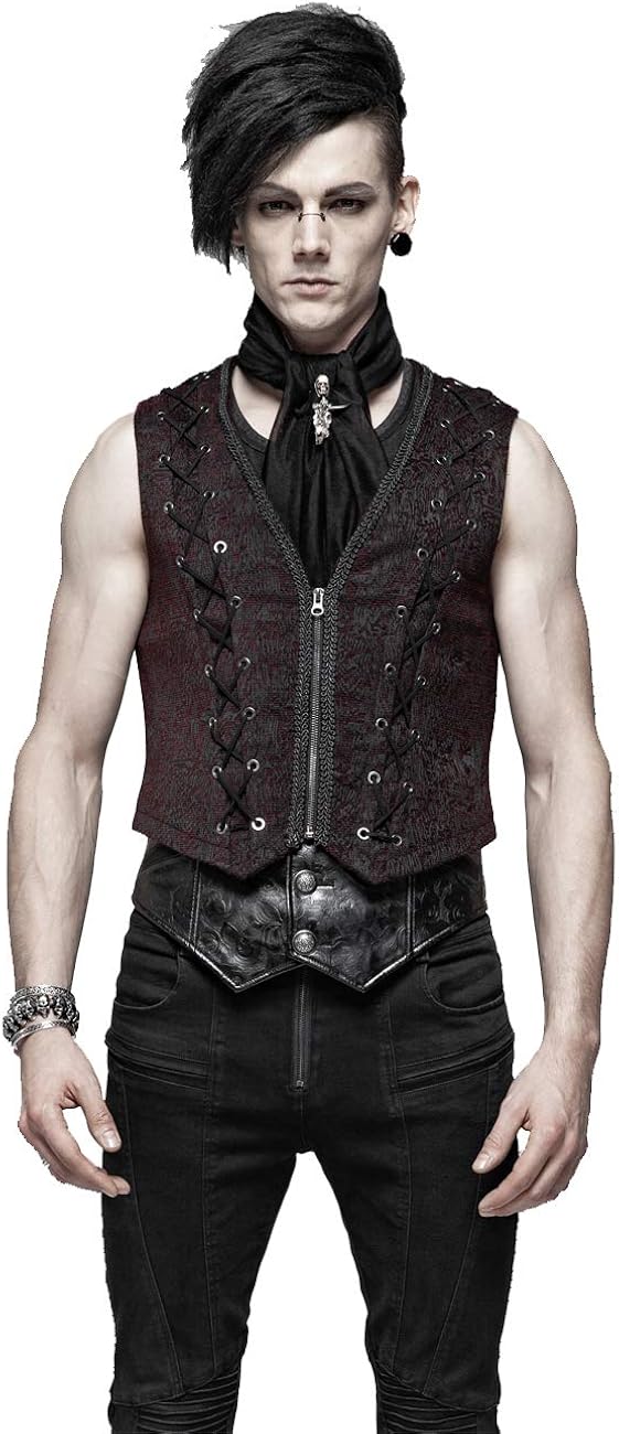 Punk Rave Men's Single Breasted V-Neck Vest Gothic Steampunk Dress Suit ...