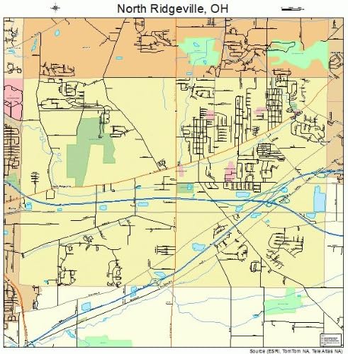 Amazon.com: Large Street & Road Map of North Ridgeville, Ohio OH ...