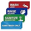 Magicfour Wash Rinse Sanitize Sink Labels, 5 Pack 4 Compartment Sink ...