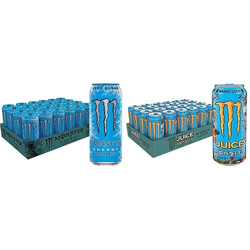 Monster Energy Ultra Blue, Sugar Free Energy Drink (Pack of 24) and ...