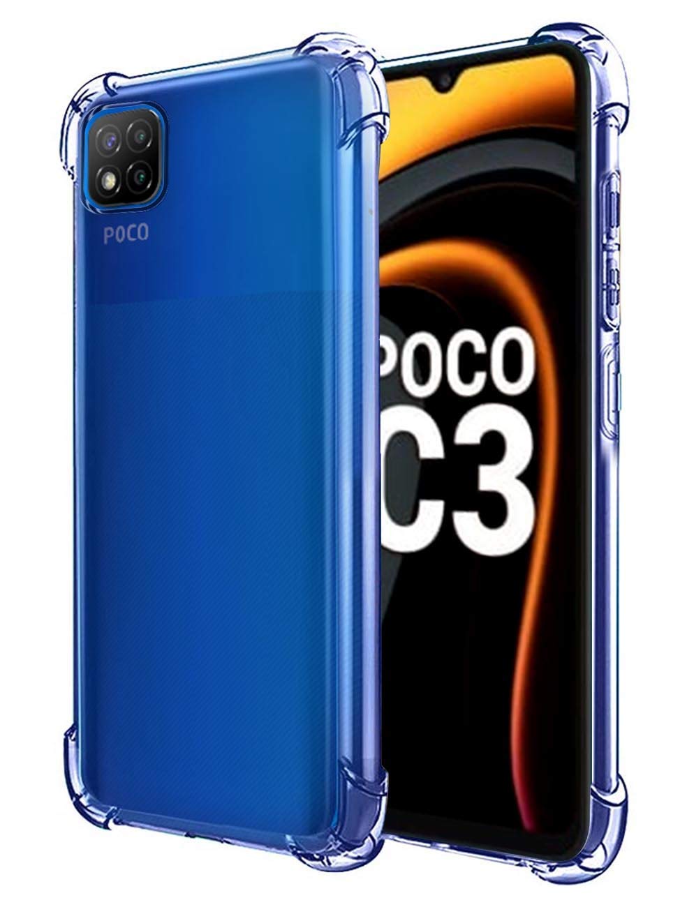 Poco C3 - Soft Silicone Shockproof Bumper Case Back: Amazon.in: Electronics