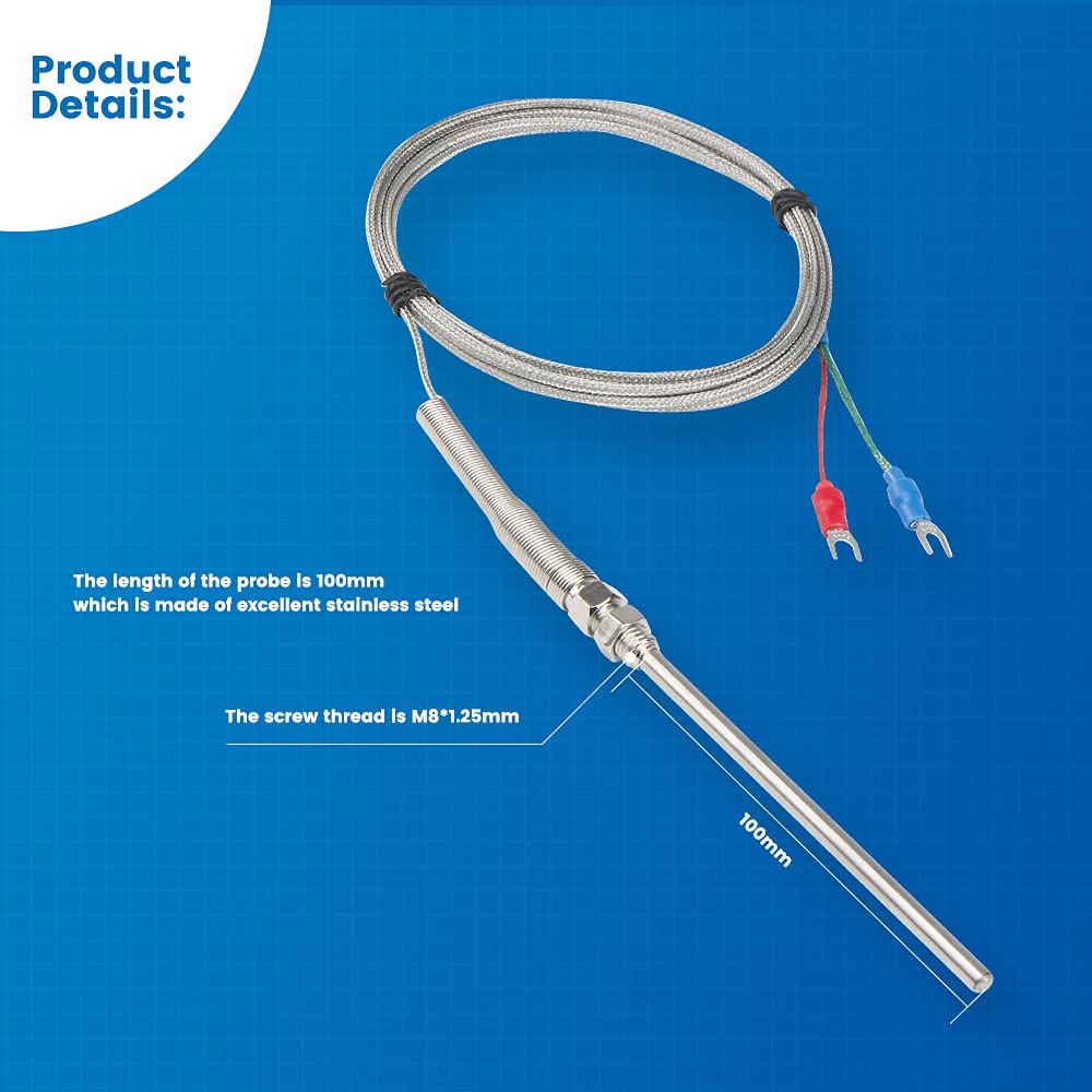 Mua K-Type Thermocouple Temperature Sensors 0~600℃，3M/9.8Ft Wire Probe ...