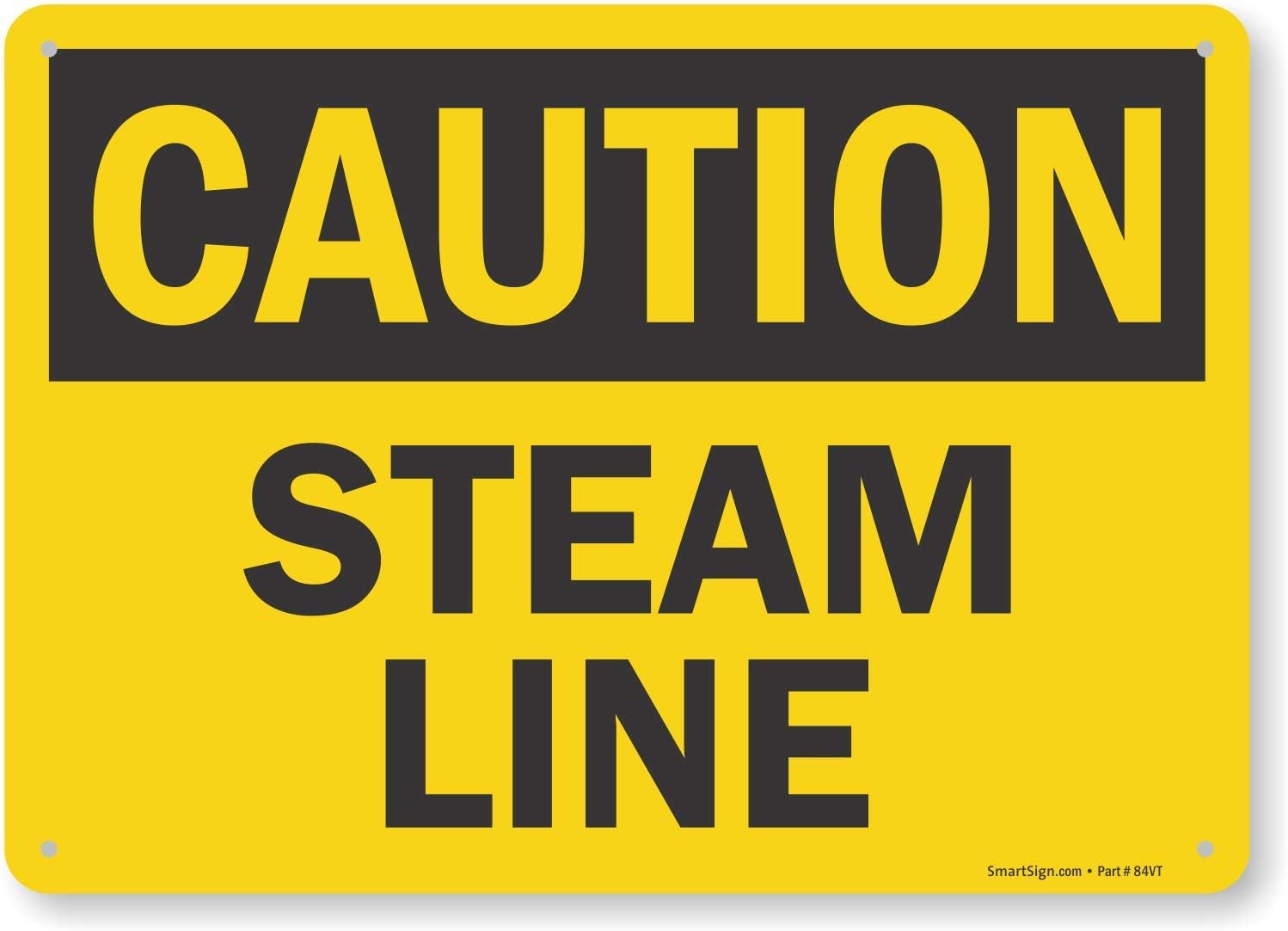 SmartSign "Caution: Steam Line", Aluminum Sign, 10" x 14": Amazon.com ...