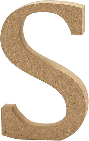 Creativ MDF Letter (13cm H, 2cm Thick) -S, Wood, Brown, 8 x 2 x 13 cm ...