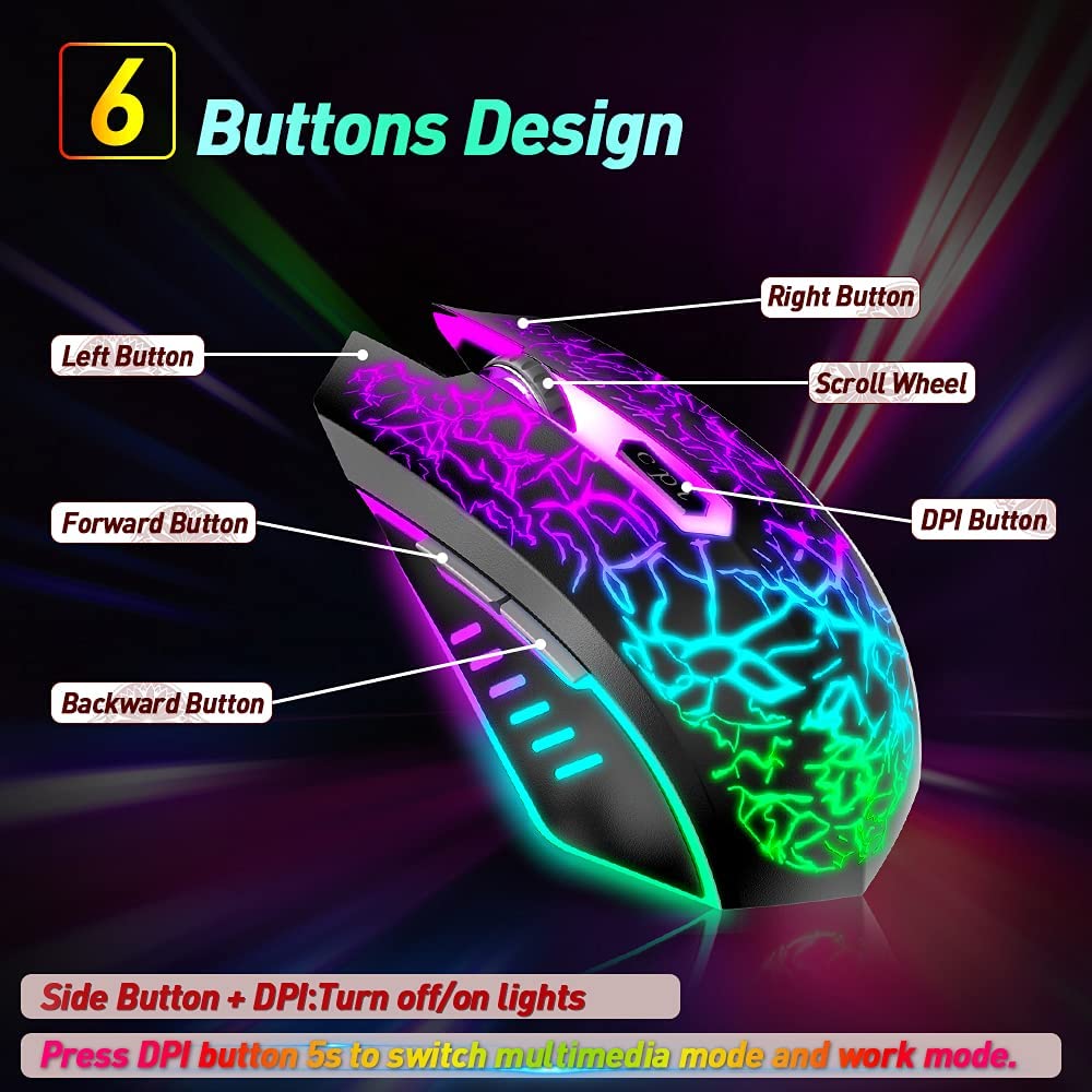 VersionTECH. Wired Gaming Mouse, Computer Mouse Ergonomic Mice With 7 ...