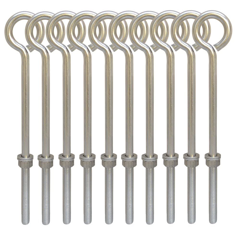 Mua 10 PC 3/8" x 12" Stainless Steel Forge Style Marine Wire Turned Eye ...