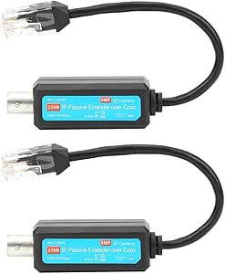 1Pair 1Ch Passive IP Coaxial Transmitter Receiver Extender Ethernet ...