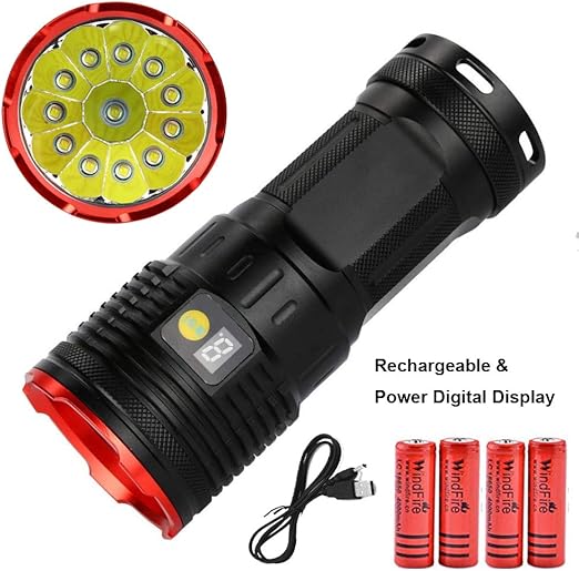 Ultra Bright Torch Rechargeable, High Power Torches LED Super Bright ...