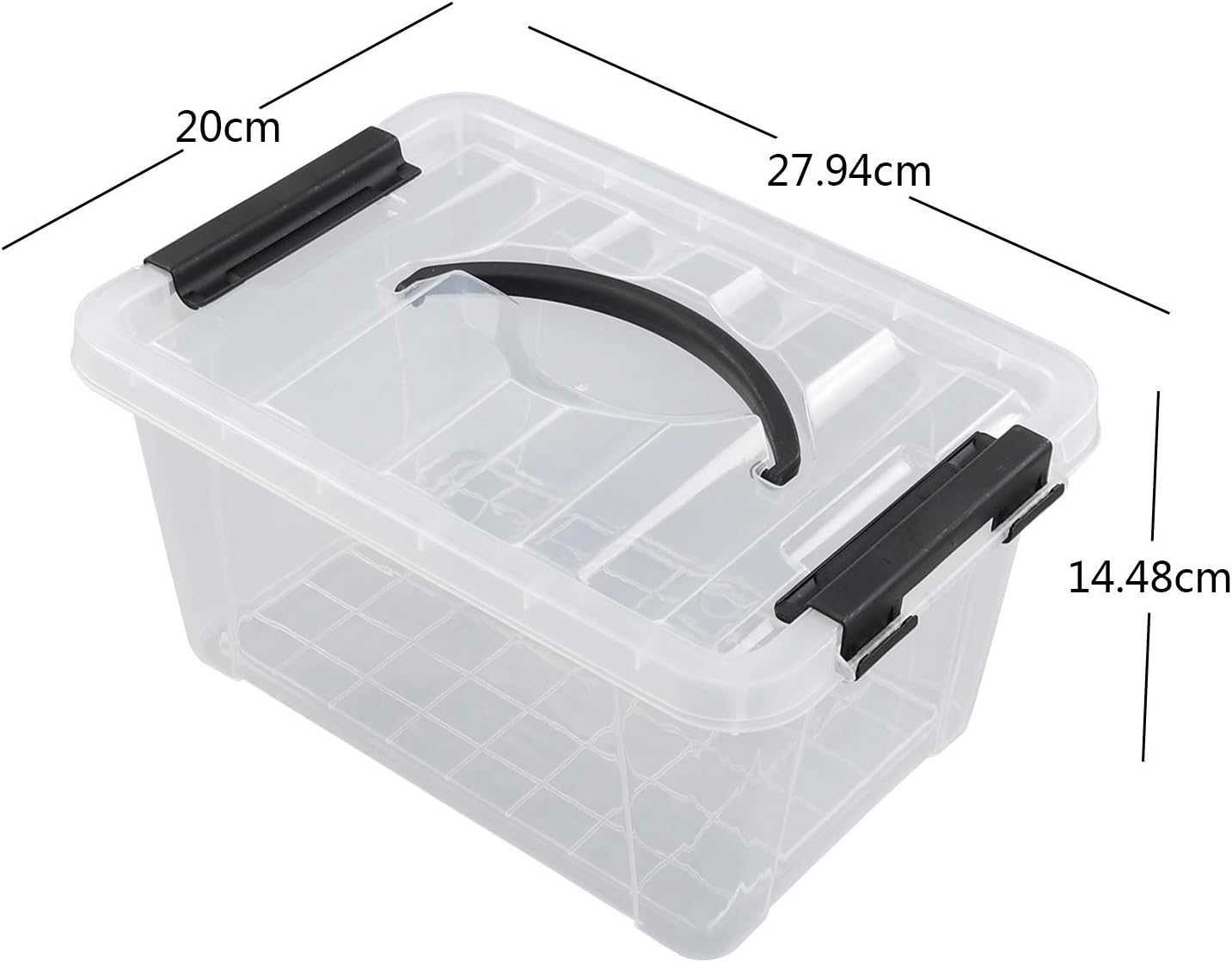 Farmoon 5L Plastic Storage Boxes, Clear Latching Container with Lid and ...